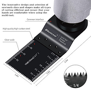 Bionso 28PCS Oscillating Saw Blades, Professional Universal Titanium Multitool Blades for Wood Plastics Metal, Quick Release Multi Tool Blades Kits Fit Dewalt Ryobi Milwaukee Rockwell Fein Makita
