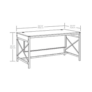 Sauder Foundry Road Engineered Wood/Metal 60x30 Table Desk in Carbon Oak
