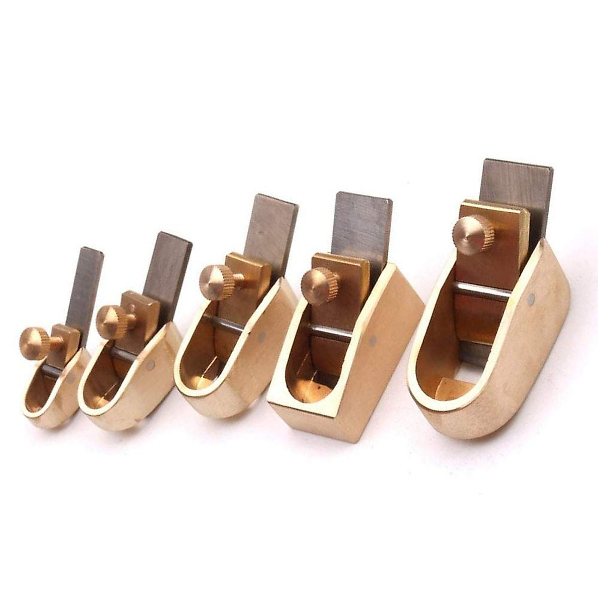 Jiayouy 5 PCS Micro Bronze Violin Thumb Planer Set 8-16 mm Blade Width for DIY Violin Viola Cello Wooden Instrument Gold
