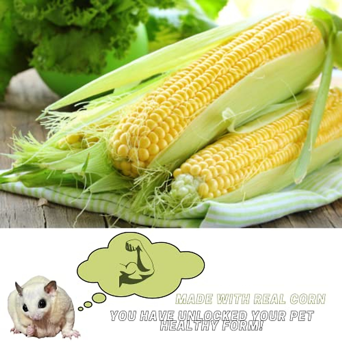 PETIVORE Premium Freeze Dried Corn for Sugar Glider and Small Exotic Pet - Made with Corn - Sugar Glider, Hamster, Squirrel, Chinchillas, Marmoset Happy Treats, Snacks and Food (17g)