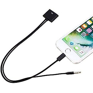 [Apple MFi Certified] Lightning to 30 Pin Adapter for iPhone, 8-Pin to 30 Pin Adapter with 3.5mm AUX Audio Cable Support Charging Docking Station, for iPhone 6s/6/6 Plus/SE/5s/5c/5/iPad/iPod (Black)
