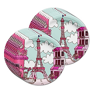 Pink Paris Birthday Party Supplies Set Plates Napkins Cups Tableware Kit for 16