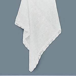 Swaddle Blanket - Baby Essentials | Baptism Christening Dedication Receiving Blankets Baby Wrap for Infant Newborns - Newborn Essentials Must Haves - 100% Viscose Shawls, 80 x 110 cm - White