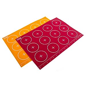 Kitchen + Home Silicone Baking Mats - Set of 2 Non-stick, BPA Free Food Grade Silicone Mat Liners for Half-Size Cookie Sheet with Measurements