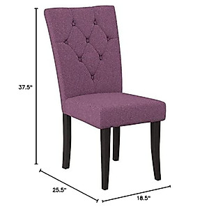 Christopher Knight Home Nyomi Fabric Dining Chair, Deep Purple(pack of 2)