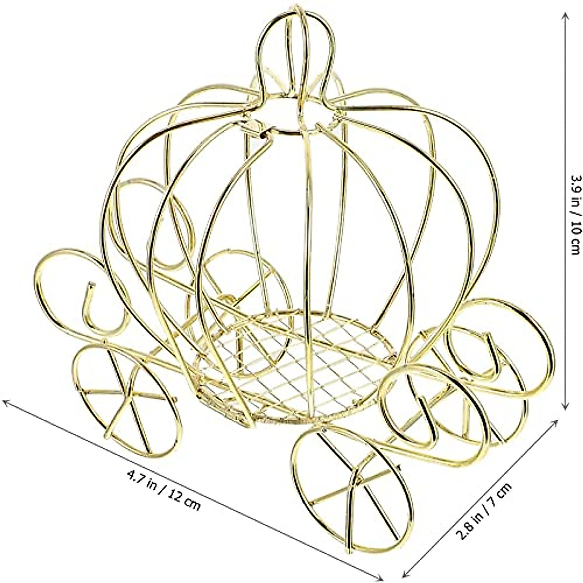 BinaryABC Cinderella Pumpkin Carriage Centerpiece Candy Holder Candy Cart Candy Container Tabletop Decoration for Halloween Wedding Party