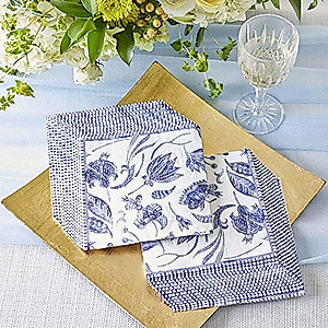 Kate Aspen Blue Willow Wedding Napkins, Thick Decorative Dinner Napkins, Luncheon Serveware, Perfect for Wedding Reception Or Bridal Shower