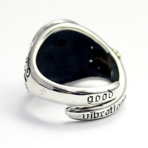 COSUMOSU Sterling Silver Our Lady of Guadalupe Virgin Mary Open Ring Adjustable for men