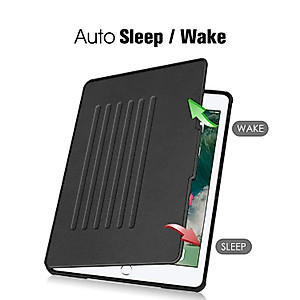 Fintie Magnetic Stand Case for iPad 6th / 5th Generation (2018/2017), iPad Air 2 / Air 1 (9.7 Inch) - [Multiple Secure Angles] Shockproof Rugged Soft TPU Back Cover, Auto Wake/Sleep, Black