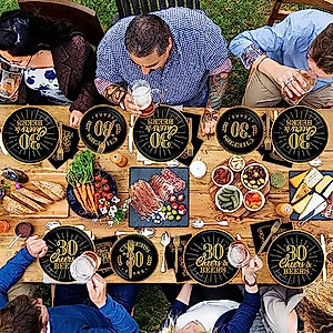 96 Pcs Cheers 30th Birthday Plates and Napkins Party Supplies Cheers to 30 Years Tableware Set 30th Party Birthday Decorations Favors for Men Women Serves 24