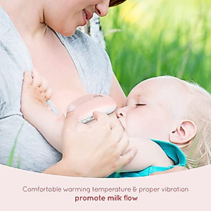 Breast Massager Breastfeeding, Lactation Massager with Heat, 6 Modes of Vibration Support for Improved Milk Flow, Clogged Ducts, Mastitis, Engorgement