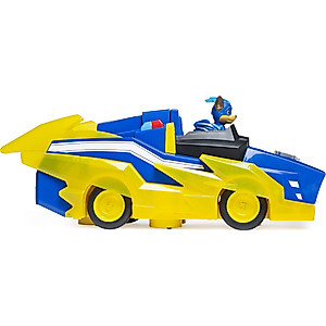 Paw Patrol, Mighty Pups Charged Up Chase Transforming Deluxe Vehicle Preschool Toy with Lights and Sounds