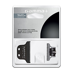 GAMMA+ Replacement Classic Fixed Black Diamond Carbon DLC with Stainless Steel Deep Tooth Cutter Trimmer Blade Set