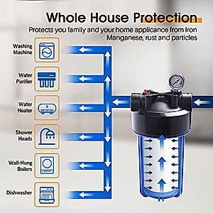 PUREPLUS Whole House Water Filtration System with Sediment and Carbon Water Filter