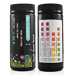 200 Aquarium Test Strips - for Fish Tank or Pond - Lowest Price Per Strip On Amazon! - High Accuracy - Tests for Nitrate, Nitrite, PH, and Water Hardness - Aquarium Water Test Kit