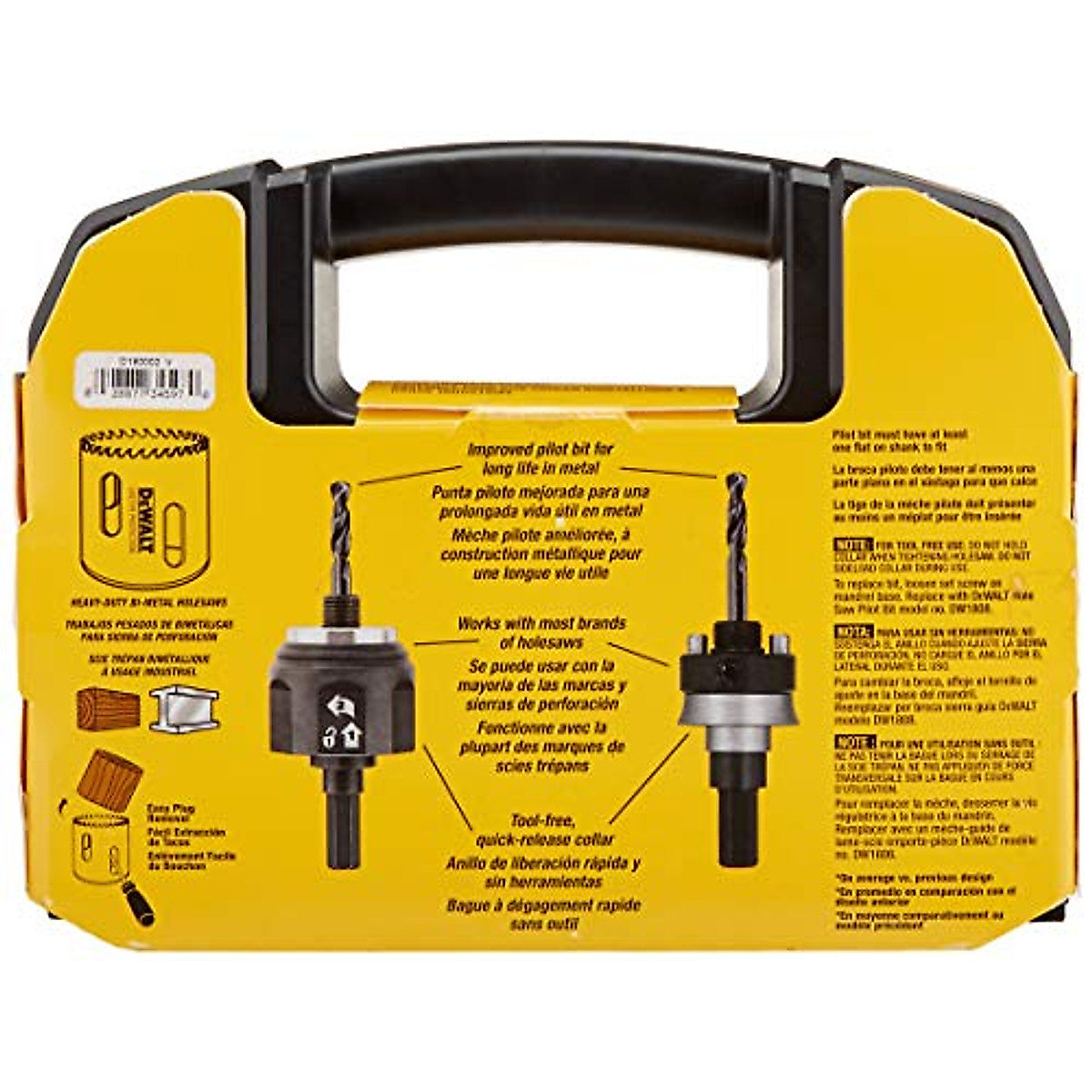 DEWALT Hole Saw Kit, Standard Electrician's Set, Bi-Metal (D180002) , Yellow