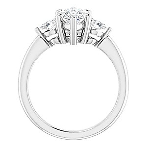 JEWELERYIUM 2 CT Marquise Colorless Moissanite Engagement Ring, Wedding Bridal Ring Set, Eternity Sterling Silver Solid colorless