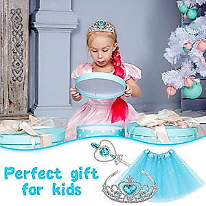 30 Pcs Princess Dress up Accessories Including Sequins Tutu Skirt Layered Stars Ballet Dance Dress Princess Tiara Crown Wand Birthday Party Favors for Girls