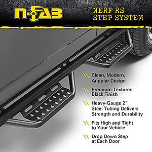 N-Fab Nerf RS Steps for Jeep Wrangler JLU | Wheel-to-Wheel, Steel, Textured Black | 518416612 | Fits 2018-2024 Jeep Wrangler JLU 4 Door SUV, SRW Gas