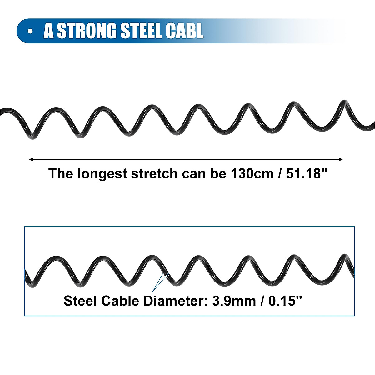uxcell Adjustable Bike Chain Lock with 4 Digit Bike Lock Cable Anti Theft Bicycle Chain Lock Long Security Resettable Bike Cable Lock for Bike Bicycle