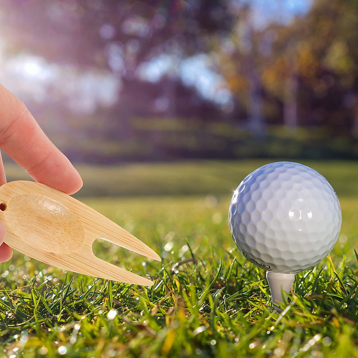 15pcs Green Bamboo Fork Bamboo Divot Fork Divot Repairing Tool Golfs Accessories Divot Repair Tool Fairway Fixator Divot Repair Fork Golfing Divot Tool Divot Fixing Tool