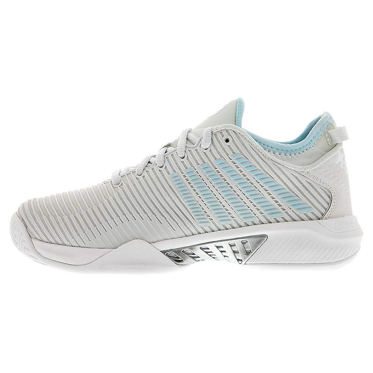 K-Swiss Women's Hypercourt Supreme Tennis Shoe, Barely Blue/White/Blue Glow, 6.5 M