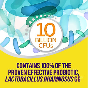 Culturelle Digestive Health Daily Probiotic Chewables, Probiotic For Men and Women, Most Clinically Studied Probiotic Strain, 10 Billion CFUs, Supports Occasional Diarrhea, Gas & Bloating, 24 Count