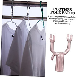 CRILSTYLEO 3pcs Clothes Rail Fork Closet Hangers for Clothes Decked Accessories Tool Hangers Garment Hook Pole Heads Clothes Pole Accessories Clothes Pole Replacement Forks Drying Pole Head