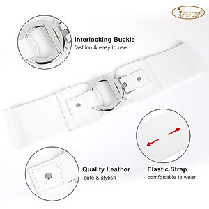 JASGOOD Women Wide Elastic Waist Belt Fashion Stretchy Dress Belt, Halloween Cosplay Belt