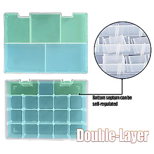 SHIYIJIA Plastic Compartment Organizer Box with Dividers Adjustable Storage Clear Container (400, Grams)