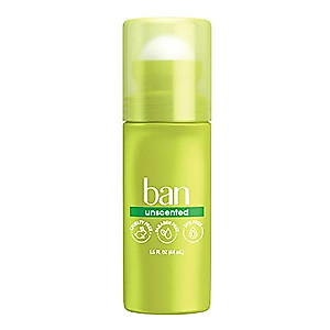 Ban Unscented Scent 24-hour Invisible Antiperspirant, Roll-on Deodorant for Women and Men, Underarm Wetness Protection, with Odor-fighting Ingredients, 1.5 Fl Oz (Pack of 4)