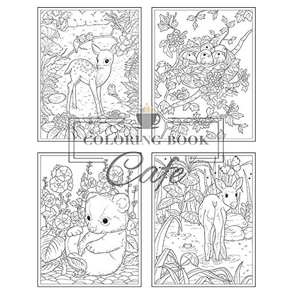 Baby Animals Coloring Book: An Adult Coloring Book Featuring Super Cute and Adorable Baby Woodland Animals for Stress Relief and Relaxation Vol. I