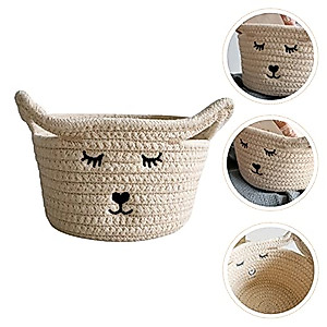 Storage Books Woven Decor Pillows Laundry Blankets Cat Shower Cotton Small Living Baby with Room Ear Throws Hamper Organizer Nursery in for Basket Towel Practical Bins Rope