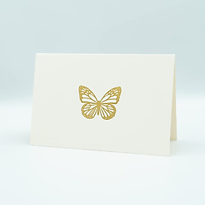 Gooji 4x6 Butterfly Gold Foil Thank You Cards with Envelopes (Bulk 20-Pack) Peel-and-Seal Envelopes Assorted Set, Birthday, Baby Shower, Bridal Shower, Weddings, Small Business
