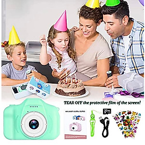 Kids Digital Cameras, Children's Gifts, Camera Digital Toys with 32 GB Memory Card and Reader (Green)