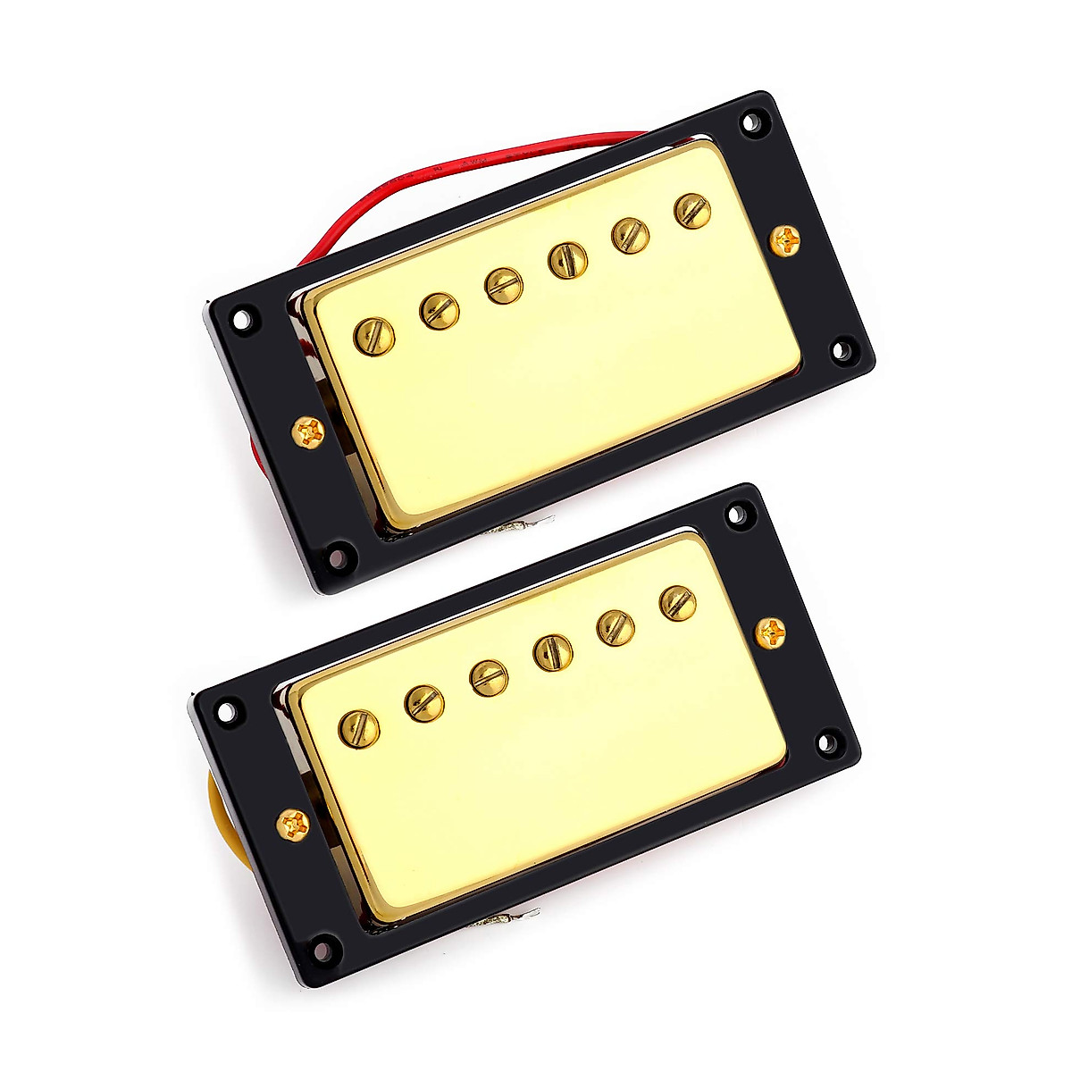 Metallor Humbucker Double Coil Pickups Neck and Bridge Pickup Compatible with LP Style Electric Guitar Parts Replacement Gold.