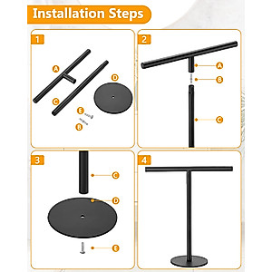 Hand Towel Holder for Bathroom, T-Shape Free Standing Towel Bar Rack Stand, Matte Black Hand Towel Rack for Bathroom Kitchen Vanity Countertop