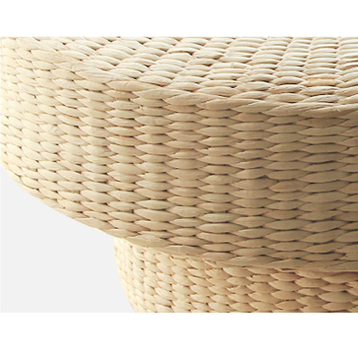 Layboo Handcrafted Eco-Friendly Breathable Padded Knitted Straw Flat Seat Cushion/Straw futon Cushion (Round 45cm(17.72 in))