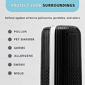 HoMedics TotalClean, 360 Degree Hepa Air Purifier Replacement Filter with Activated Carbon to remove 99% of Airborn Contaminants. For HoMedics Air Purifier Models AP-T10-BK and AP-T10-WT