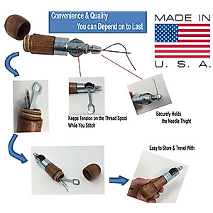 Repair Stitch Tool | Sewing Awl for Bounce Houses, Inflatables, Tarps, Leather, Thick Fabric, Shoes, Bags, Belt, Upholstery Repair Kit & Crafts Leather Stitching - MADE IN USA – PROFESSIONAL HEAVY DUT