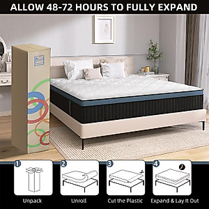 VERHOPE King Size Mattress,14 inch King Mattress in a Box,Motion Isolation with Individually Pocket Spring,Medium Firm Memory Foam Hybrid Mattress,Edge Support,CertiPUR-US