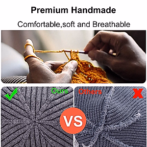 Furwabo Trawler Beanie Watch Hat Roll-up Edge,Ski Knitted Cuff Caps Winter Warm Knit Skullcap Swag Fisherman Beanie Hat for Men Women(Army Green)