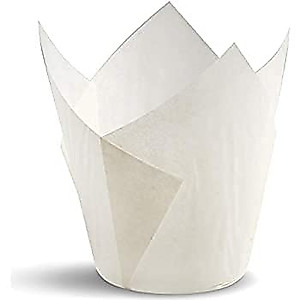 Leqi Baking Cups 100 Count Natural Cupcake Muffin Paper Liners Grease-Proof Wrappers for Wedding Birthday Christmas Party Baby Shower Anniversaries All Festivals (White)