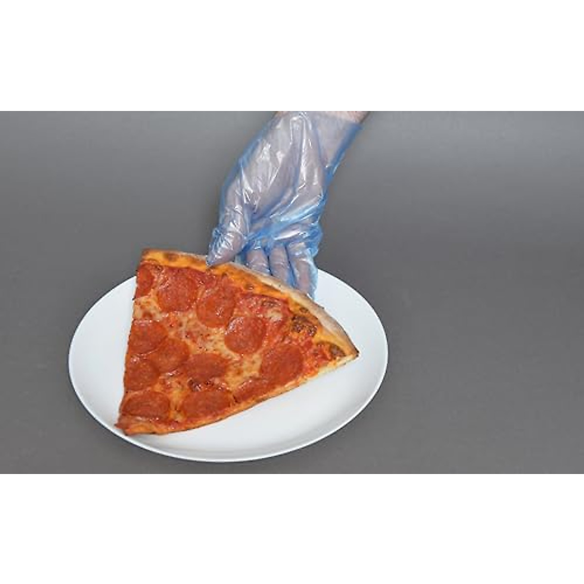 Daxwell Poly Gloves, Easy-Fit Food Prep Gloves, Header Gloves, One Size Fits All, Blue, With Wall Mount, F10003538 (Case of 1,000, 20 Cards of 50)