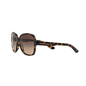 A|X ARMANI EXCHANGE Women's AX4029S Oval Sunglasses, Dark Tortoise/Brown Gradient, 57 mm
