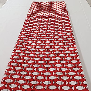 Trade Star 3 Yard 100% Cotton Printed Fabric for Dressmaking Indian Running Natural Dye Fabric for Sewing Ethnic Sanganeri Fish Print Fabric by The Yard Width 44 Inches (Pattern 1)