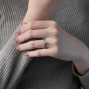 Molioaki 1.15 Carat (ctw) moissanite engagement rings for women - 10K white gold ring moissanite rings -6