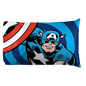 Jay Franco Marvel Comics Avengers Twin Size Sheet Set - Super Soft Kids 3 Piece Bedding Set Features Captain America, Falcon & Bucky Barnes - Microfiber Sheets Includes Reversible Pillow Cover
