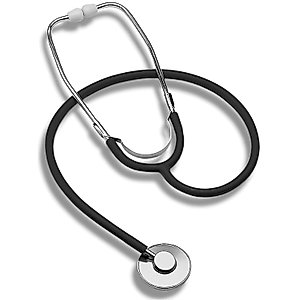 MABIS Spectrum Series Single Head Cardiology Stethoscope, Nursing and Clinical Use Stethoscope, Lightweight, 30 Inch, Black (Pack of 100)