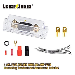 LEIGESAUDIO 0 Gauge Amp Wiring Kit Complete 0 AWG Amplifier Installation Wiring Kit - Car Subwoofer Wiring Kit Helps You Make Connections and Brings Power to Your Radio, Subwoofer and Speakers
